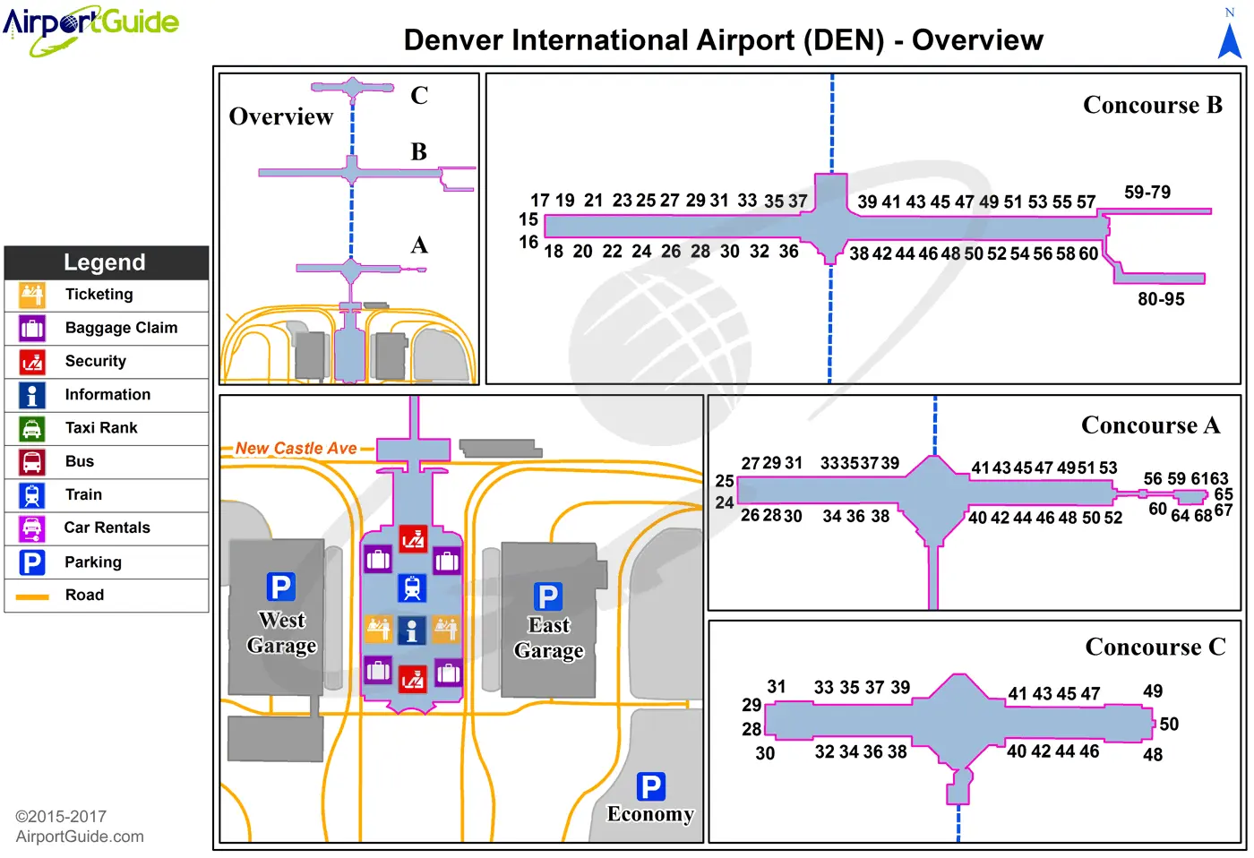 Denver Airport Information - Denver Airport Map (DEN) - Terminals ...